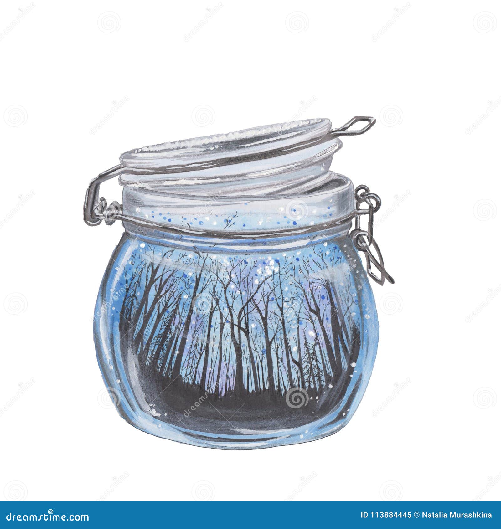Illustration with Magic Jar Stock Illustration - Illustration of white ...