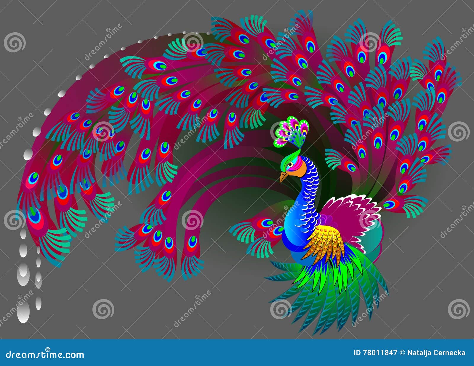 Illustration of Magic Peacock. Stock Vector - Illustration of bird ...