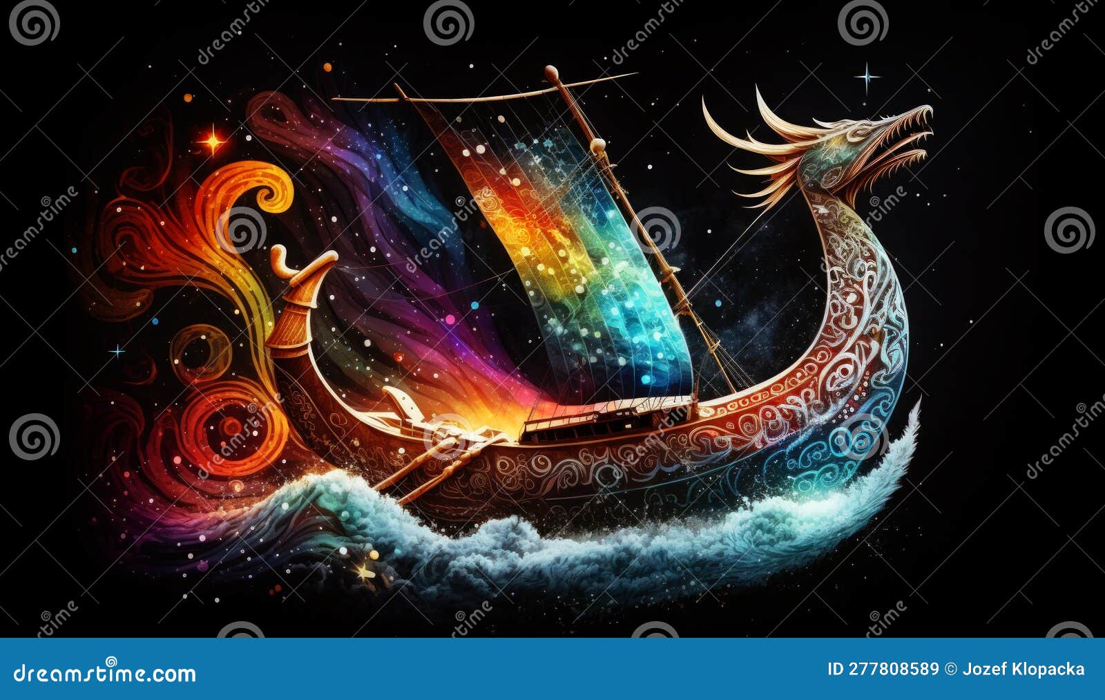 Illustration Magic Ship. Generative Ai. Stock Illustration ...