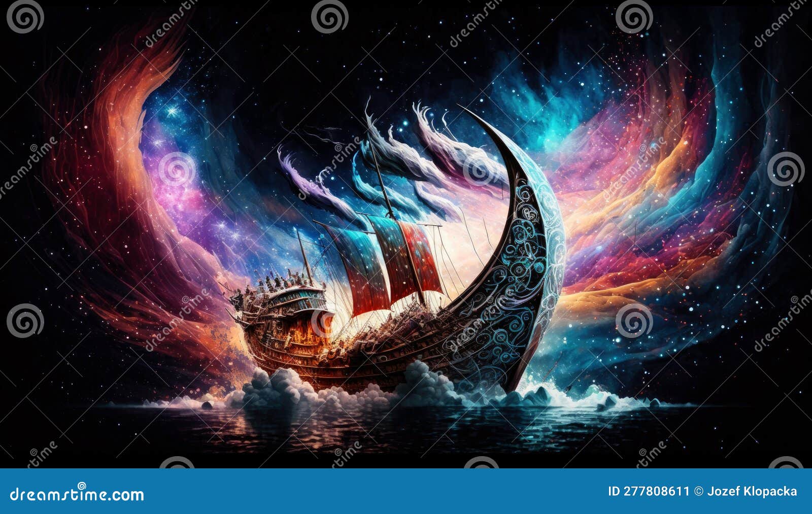 Illustration Magic Ship. Generative Ai. Stock Illustration ...