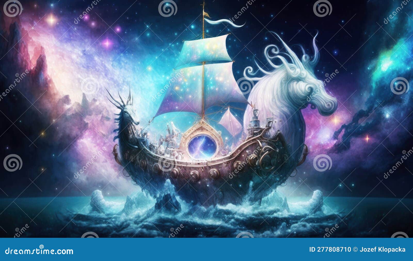 Illustration Magic Ship. Generative Ai. Stock Illustration ...