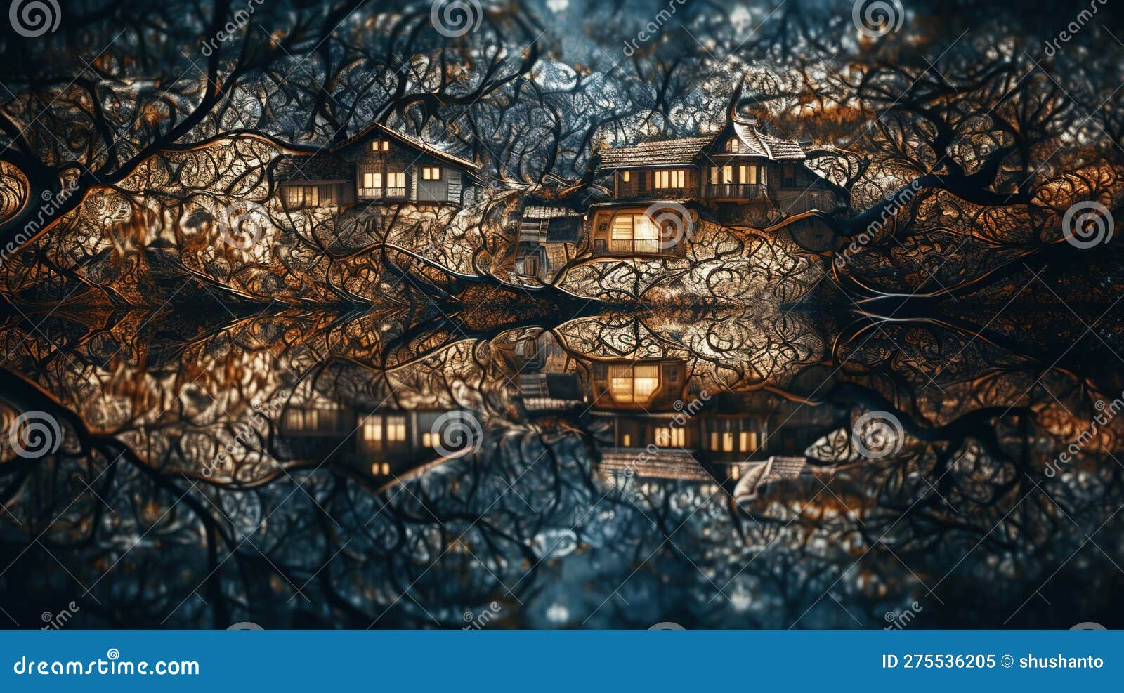 Illustration of a Magical Infinity Forest Stock Illustration ...