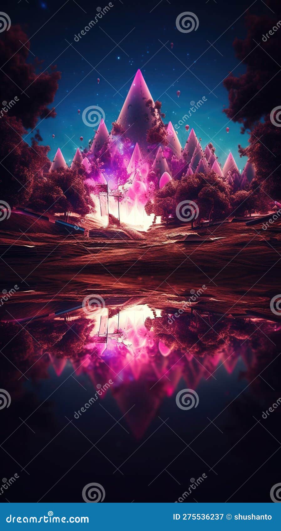 Illustration of a Magical Infinity Forest Stock Illustration ...