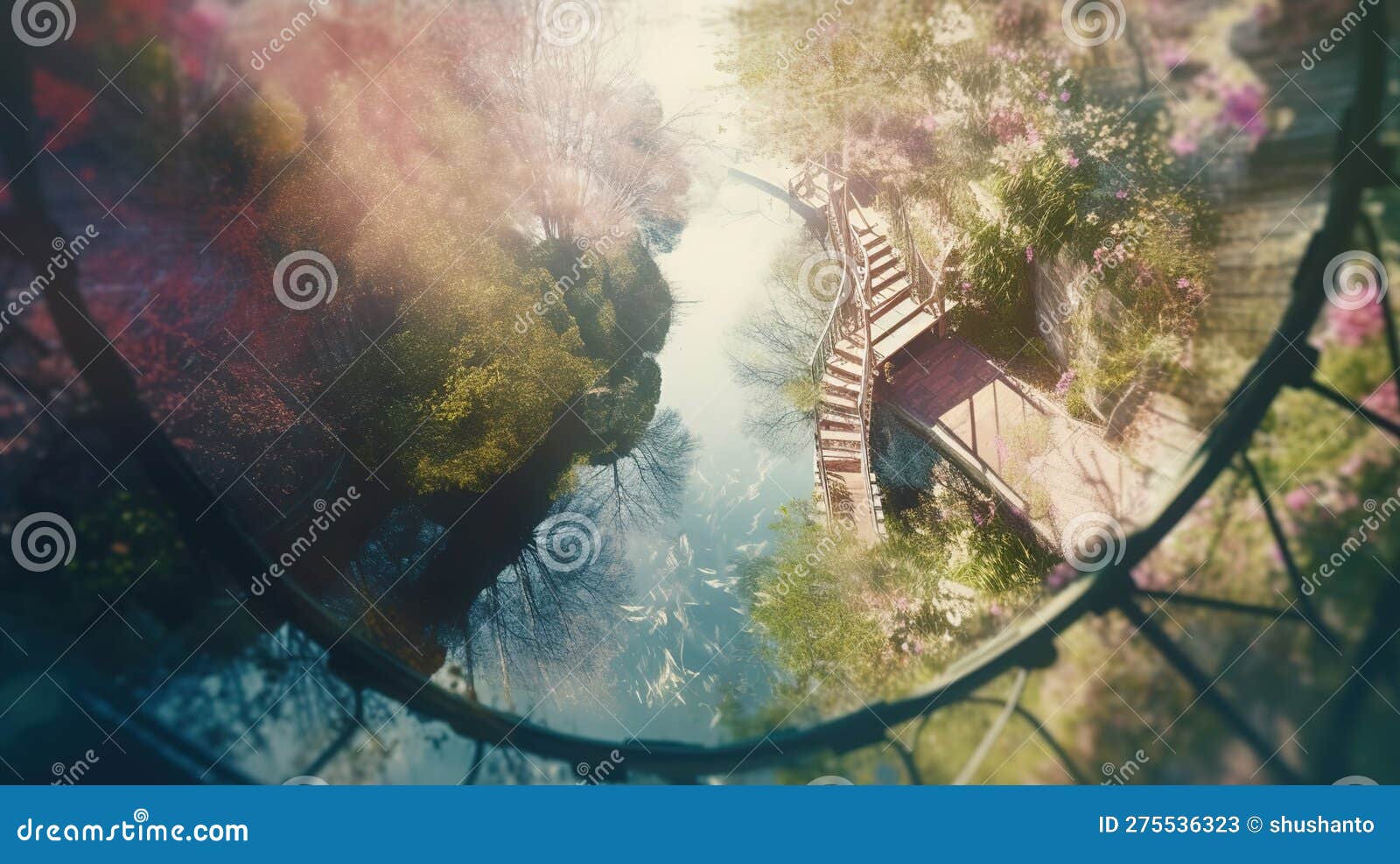 Illustration of a Magical Infinity Forest Stock Image - Image of fish ...