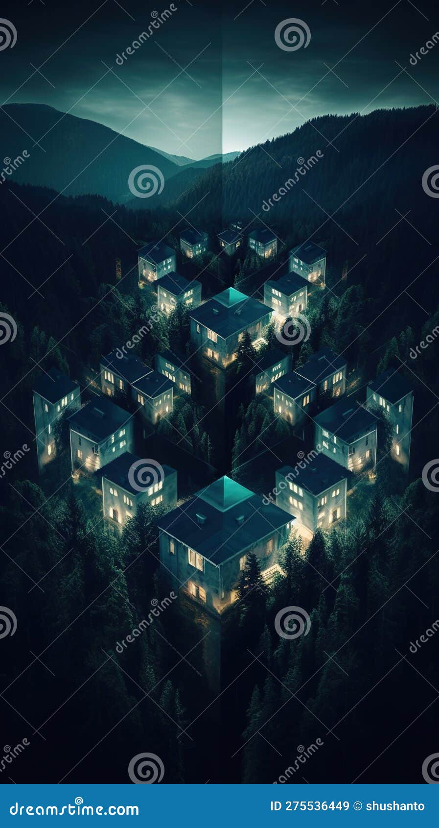 Illustration of a Magical Infinity Forest Stock Illustration ...