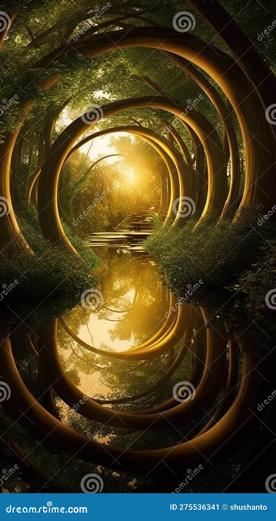 Illustration of a Magical Infinity Forest Stock Illustration ...