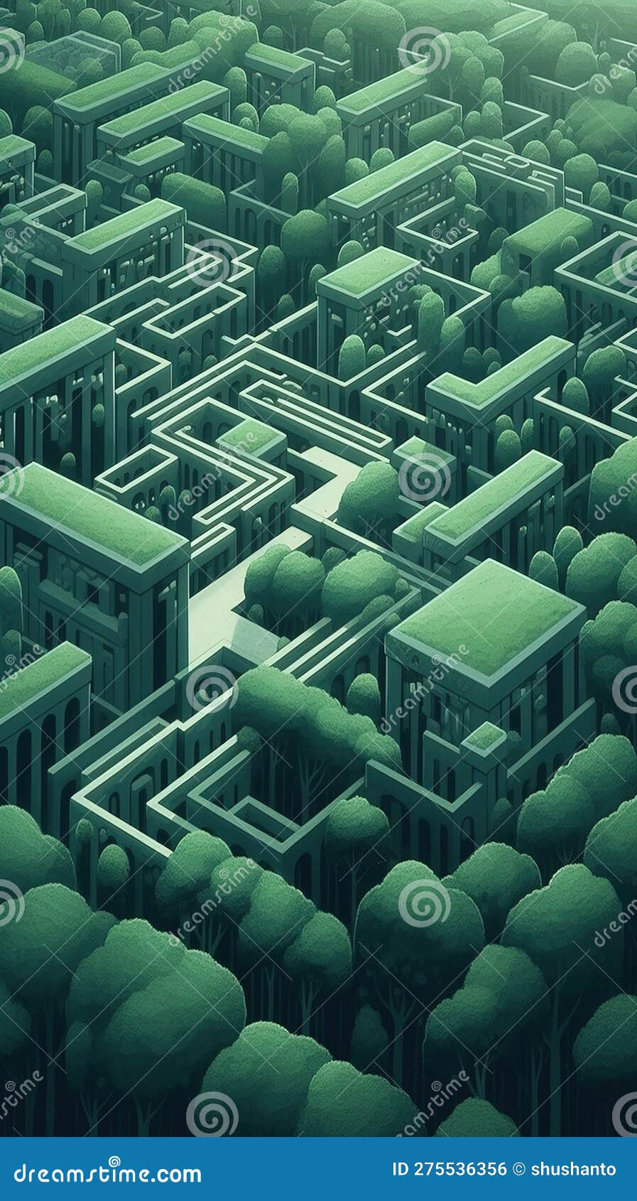Illustration of a Magical Infinity Forest Stock Photo - Image of ...