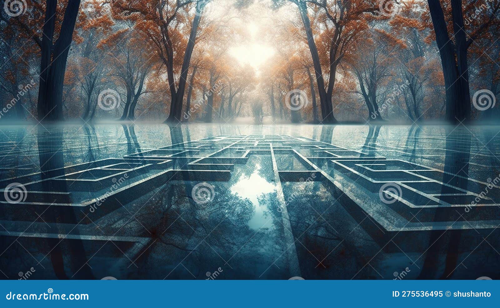 Illustration of a Magical Infinity Forest Stock Image - Image of curl ...