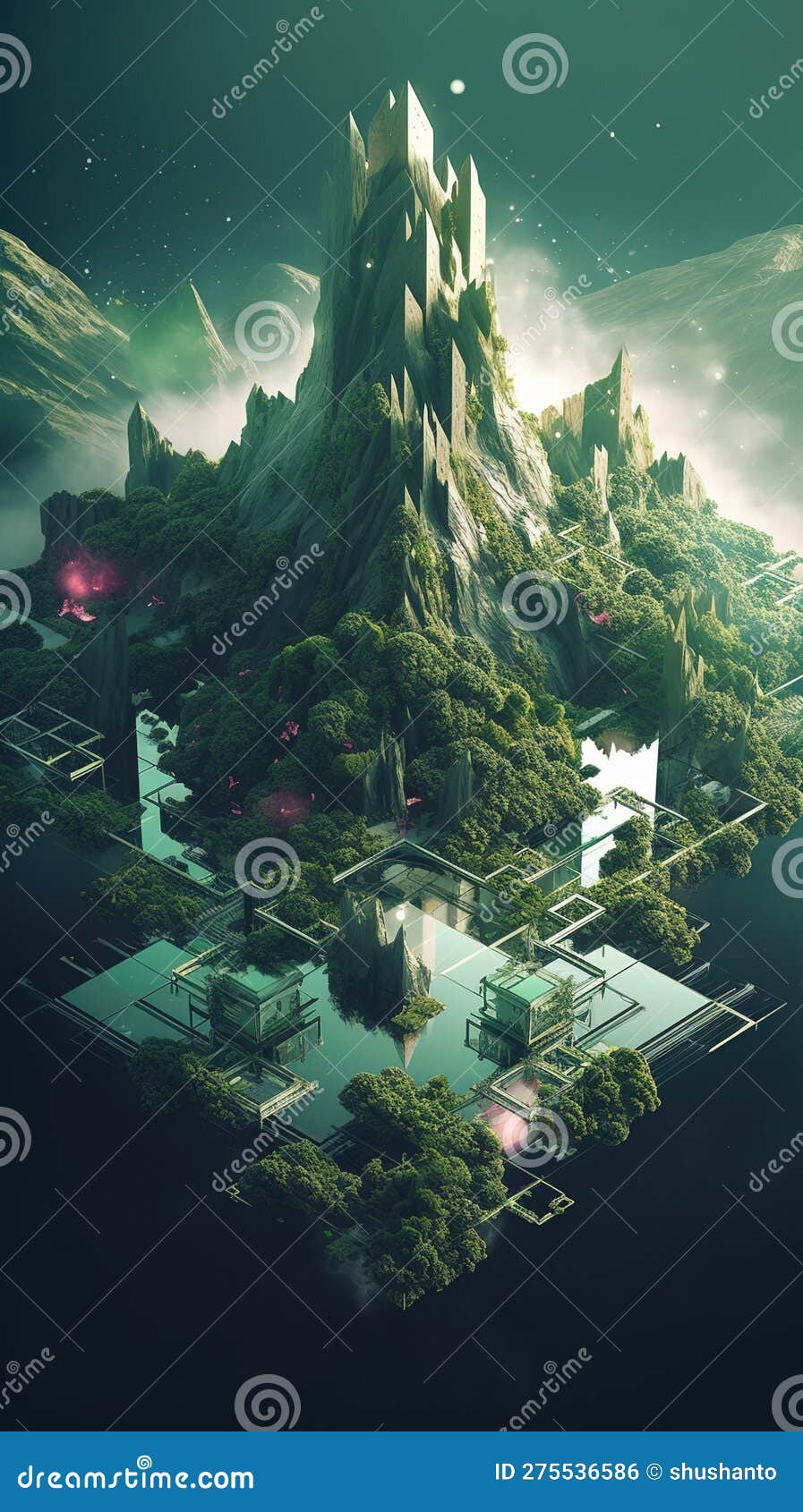 Illustration of a Magical Infinity Forest Stock Illustration ...