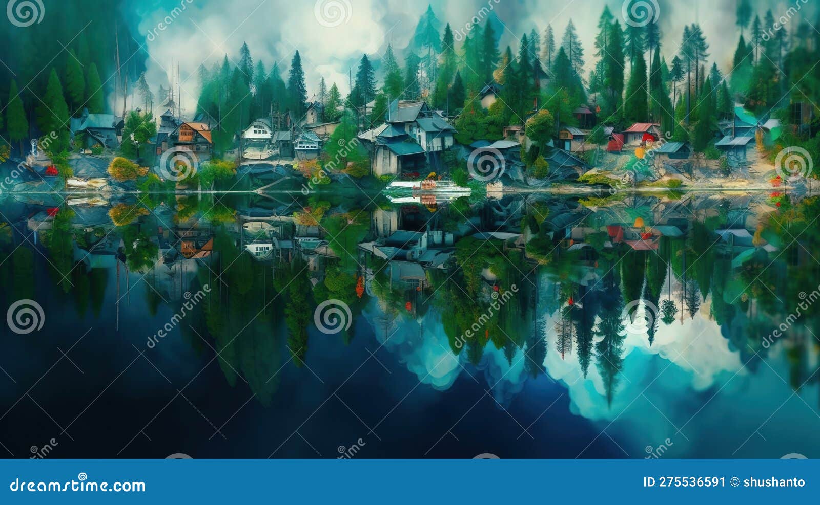 Illustration of a Magical Infinity Forest Stock Image - Image of autumn ...