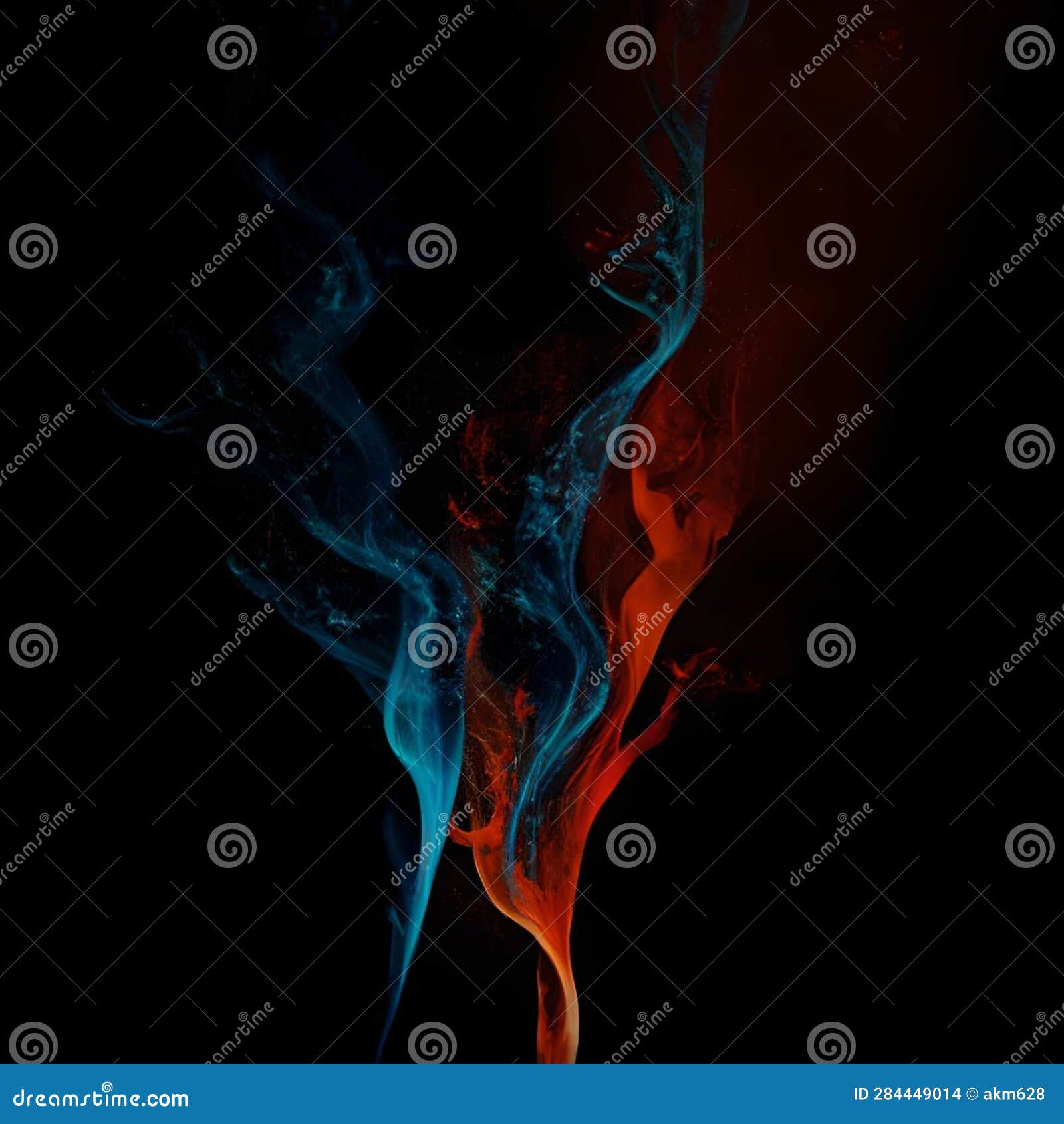 An Orange-blue Flame by Generative AI Stock Illustration - Illustration ...