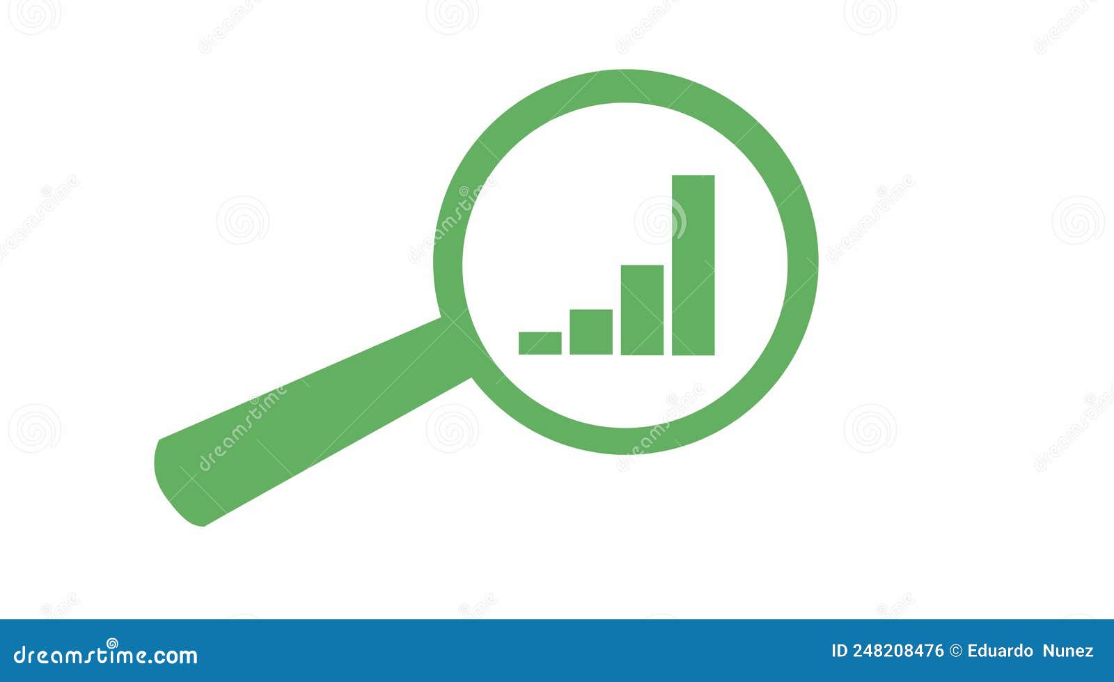 Illustration of a Magnifying Glass with Bar Graph Stock Vector ...