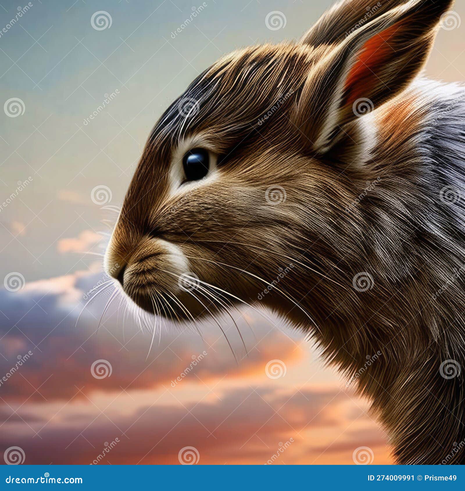 Illustration of a Majestic Rabbit Watching the Sunset Created with ...
