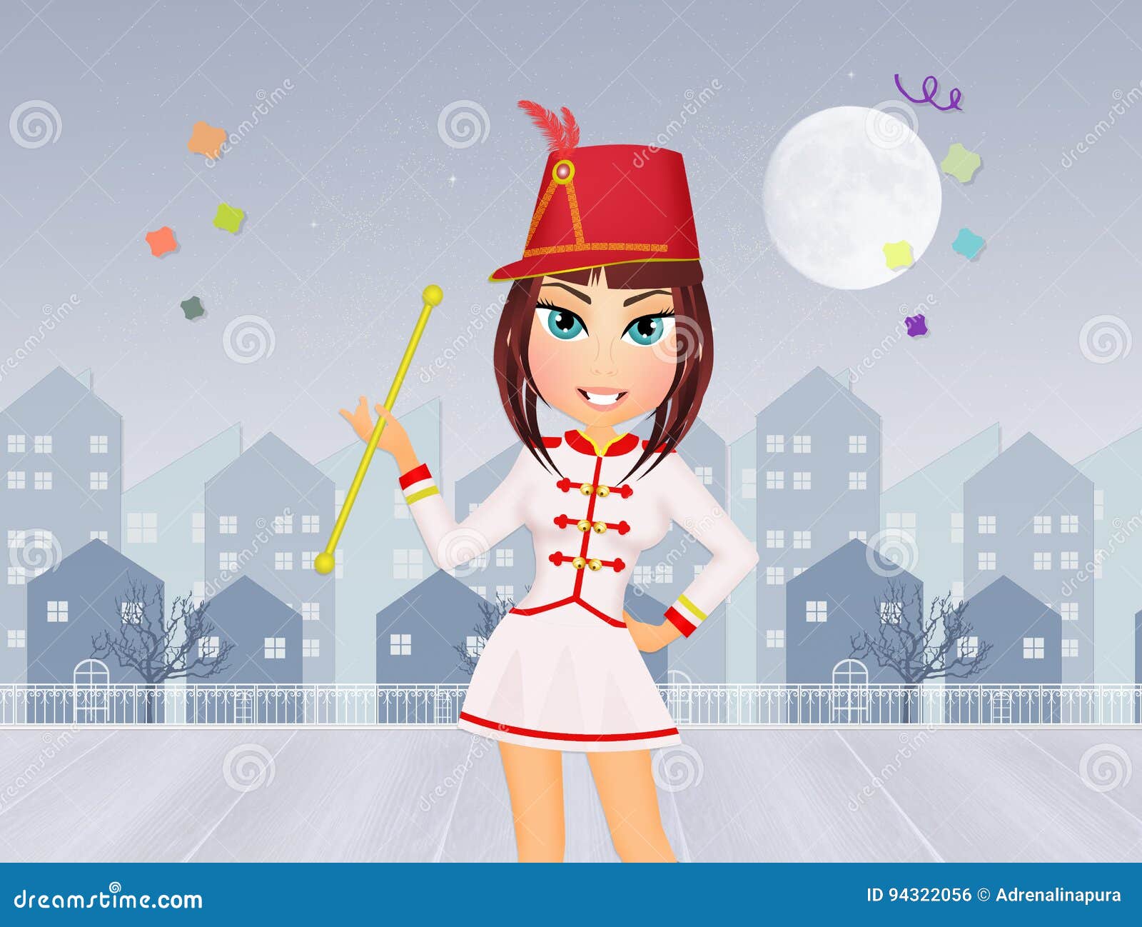 Illustration of Majorette stock illustration. Illustration of ...