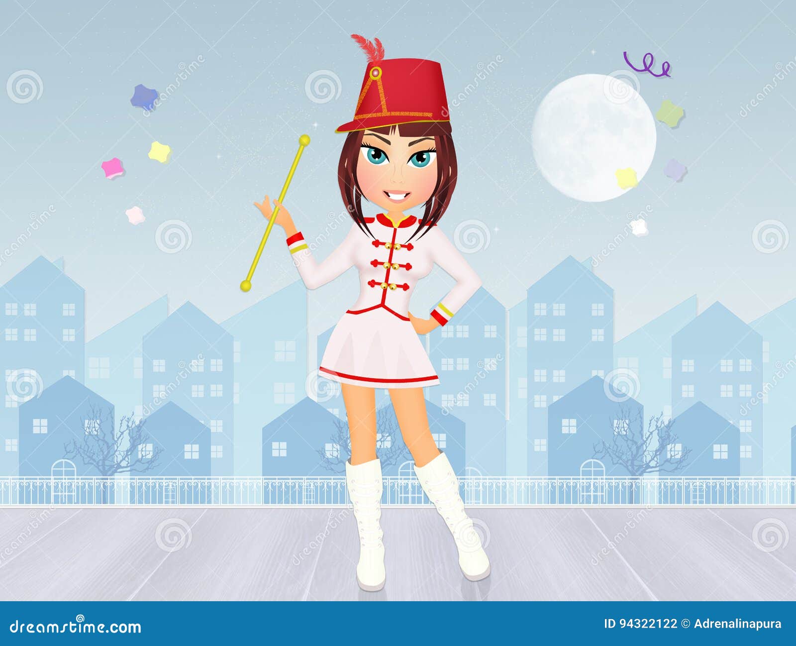Illustration of Majorette stock illustration. Illustration of funny ...