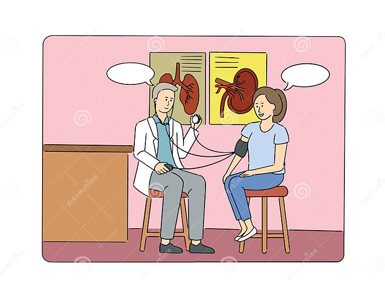 Illustration Of Male Doctor Examining A Patient Stock Vector