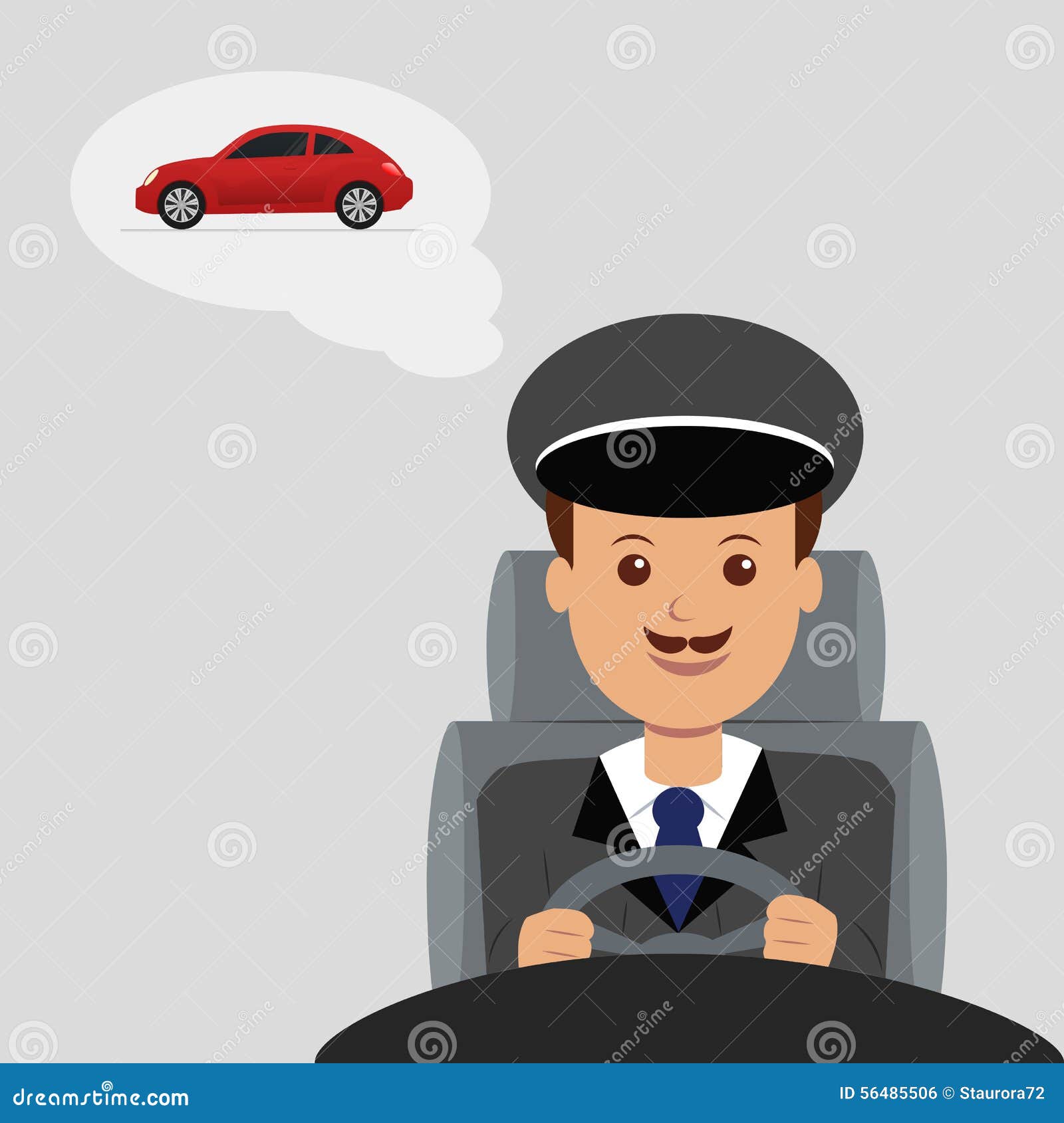 Illustration of a Male Driver. Stock Vector - Illustration of dreams ...