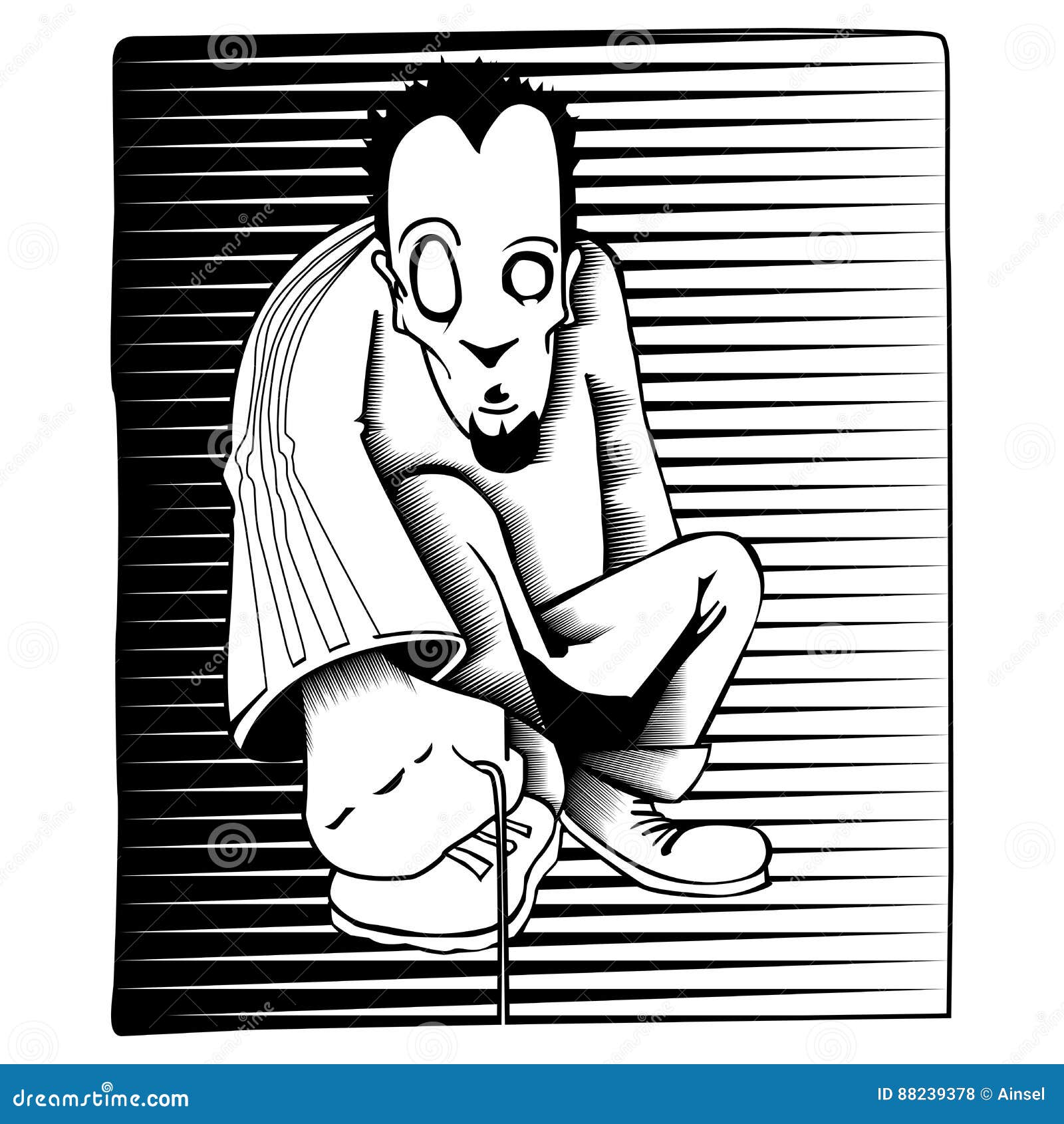 Illustration of a Male Pulling a String Stock Illustration ...