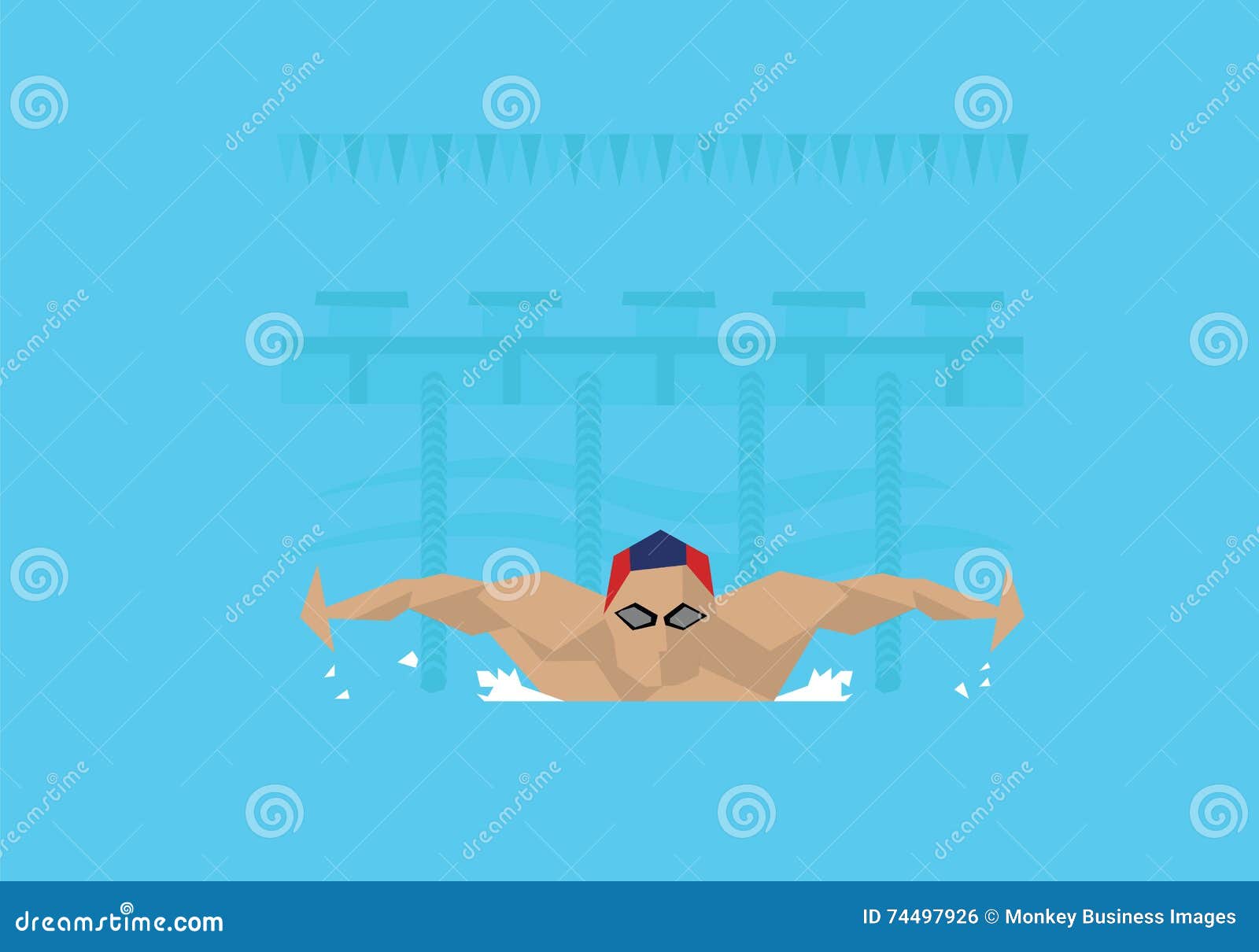 Swimmer Butterfly Stroke Vector Black Silhouette | CartoonDealer.com ...
