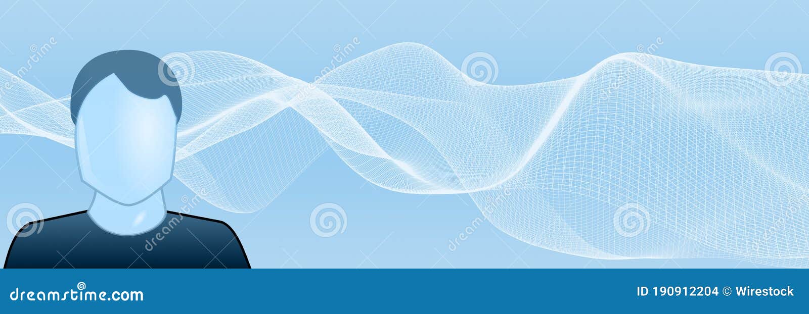 Illustration of a Male User on a Blue Background Stock Illustration ...