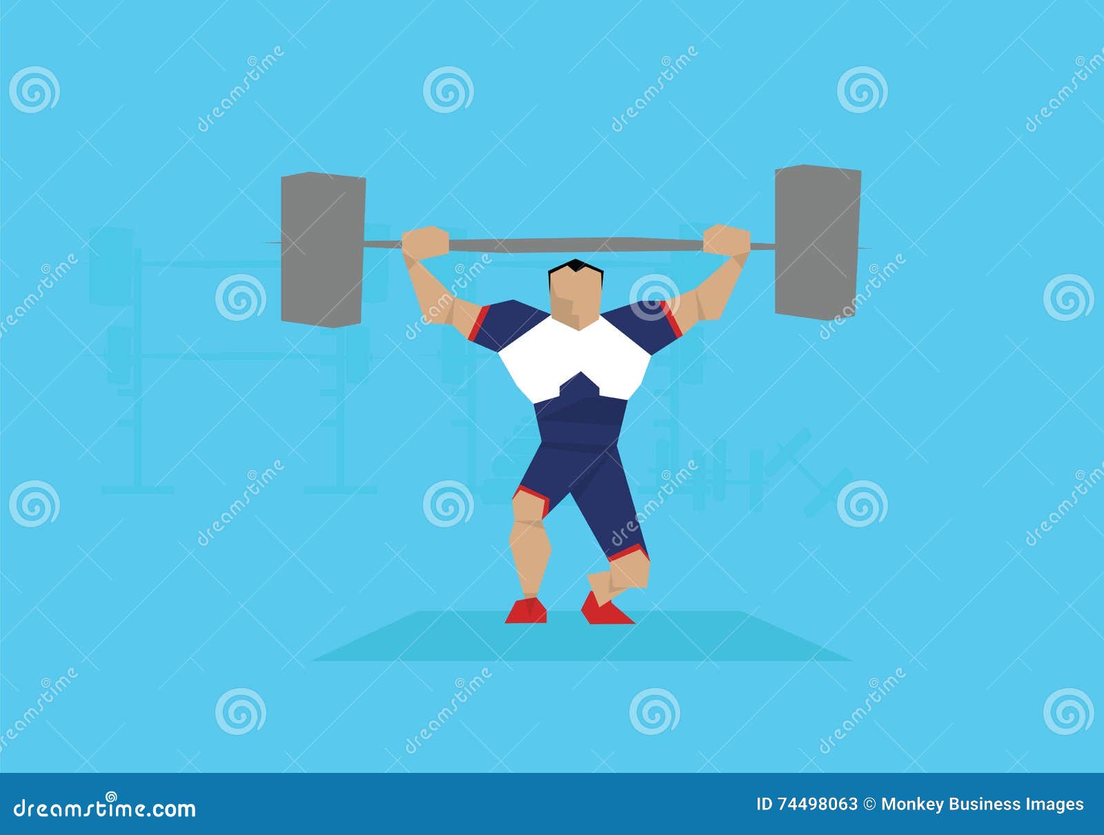 Illustration of Male Weightlifter Competing in Event Stock Vector ...