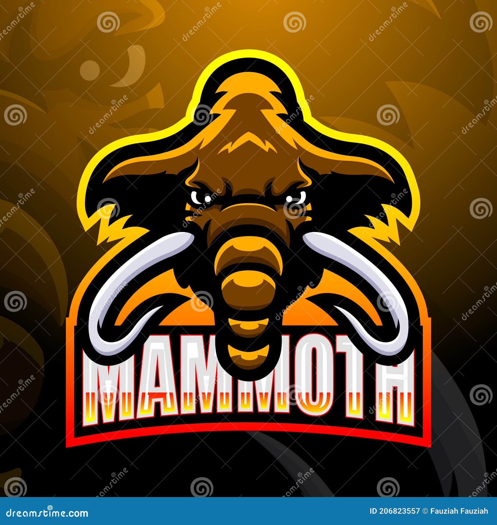 Mammoth Mascot Esport Logo Design Stock Vector - Illustration of gaming ...