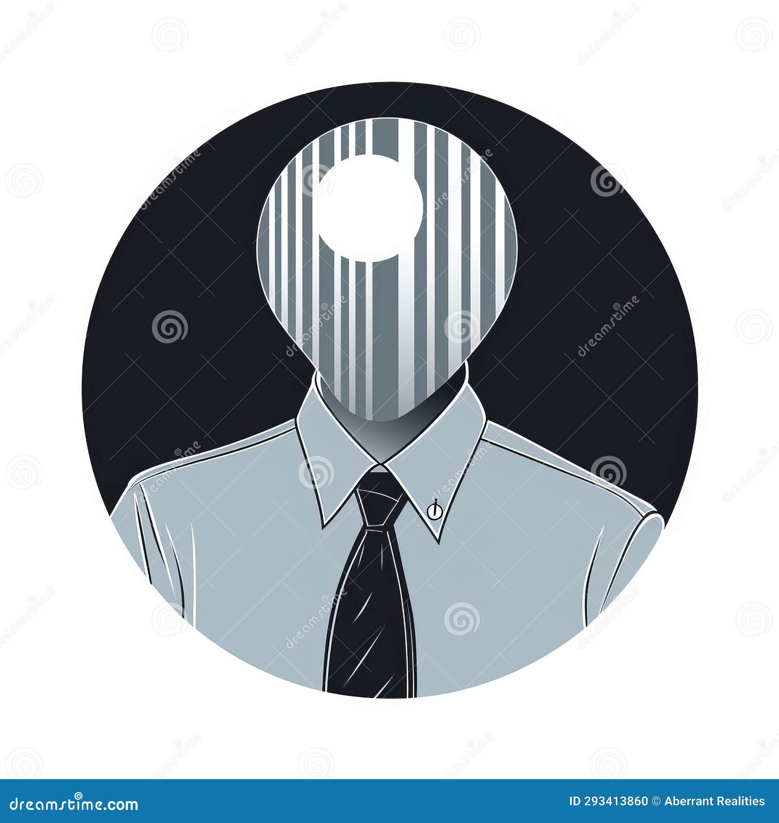 An Illustration of a Man with a Barcode on His Head Stock Illustration ...