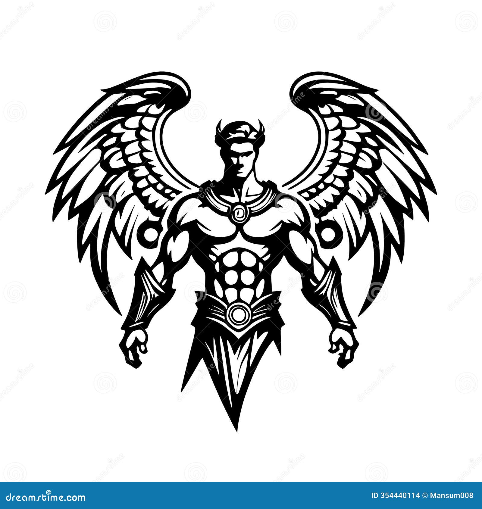 Illustration. a Man with a Beard and Wings Stock Illustration ...
