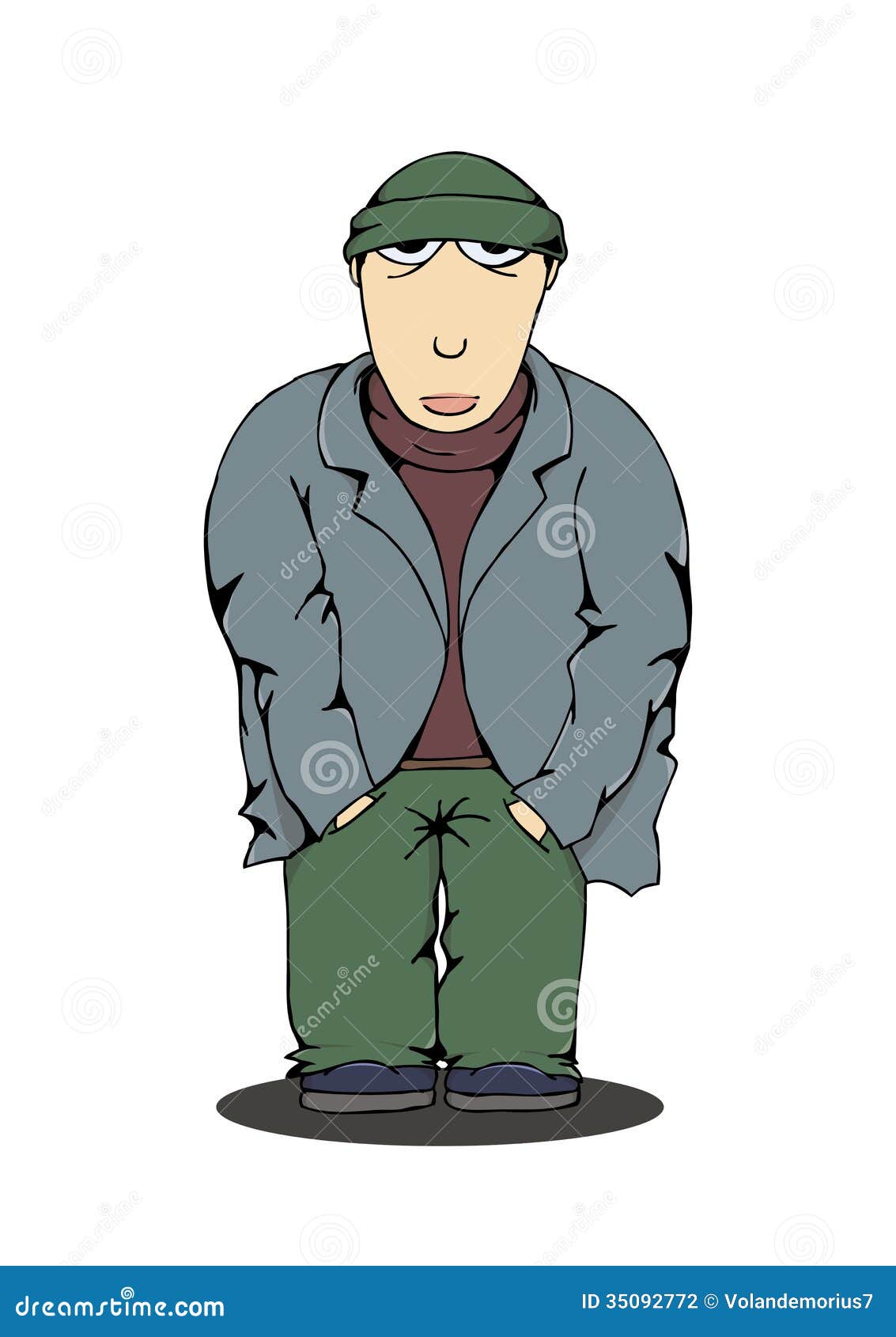 Illustration of a Man in a Cap Stock Vector - Illustration of cheerful ...