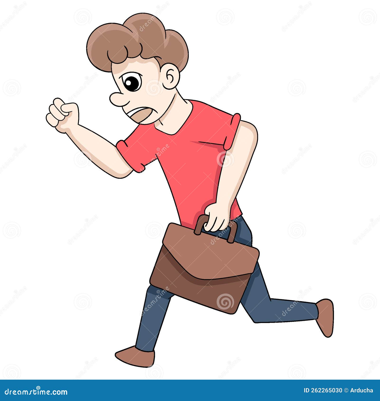 Illustration of a Man Carrying a Briefcase Running Late for Work Stock ...