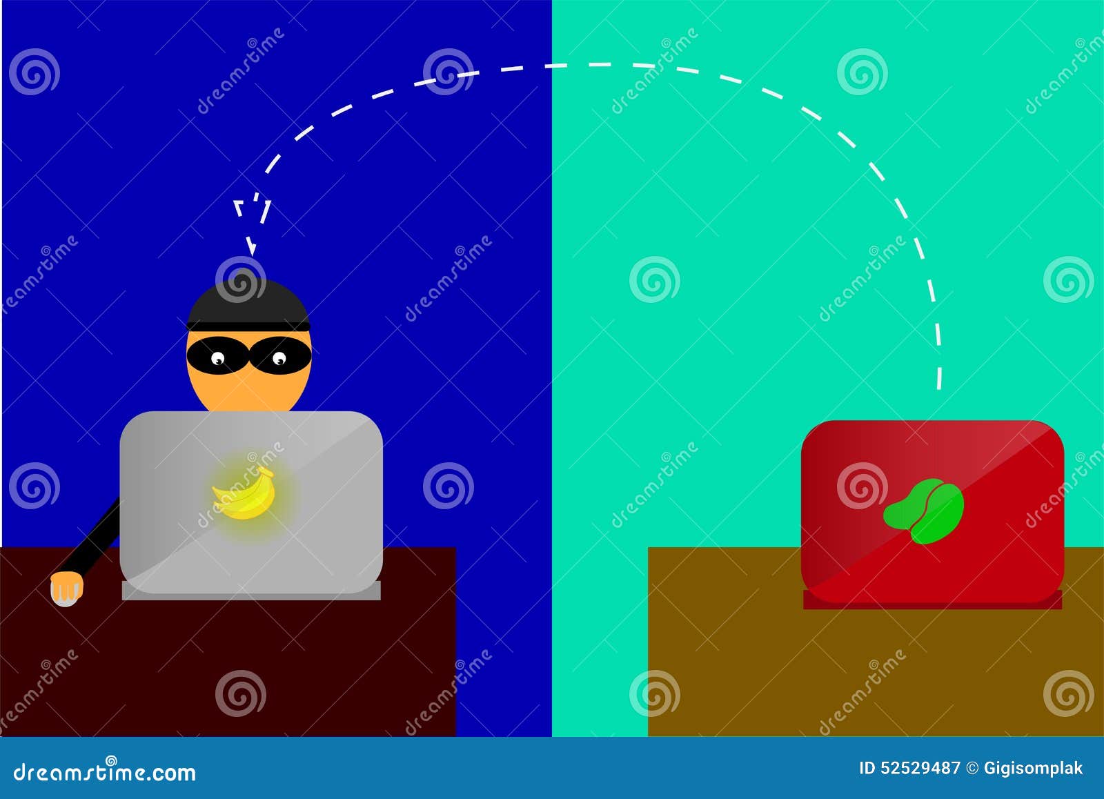Illustration for Man Cyber Crime Stock Vector - Illustration of digital ...