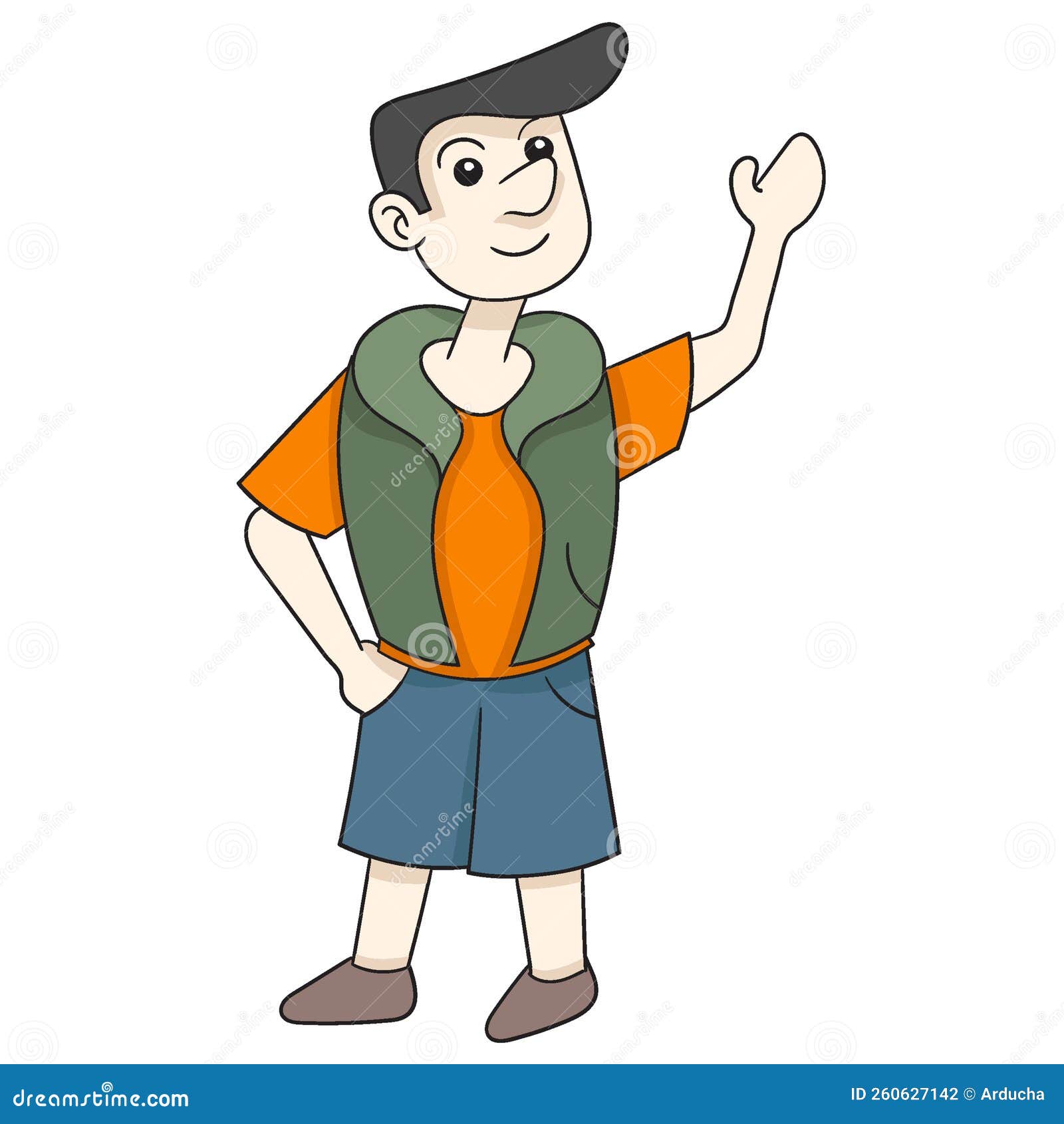 Illustration of a Man Doing a Gesture Explaining Stock Vector ...