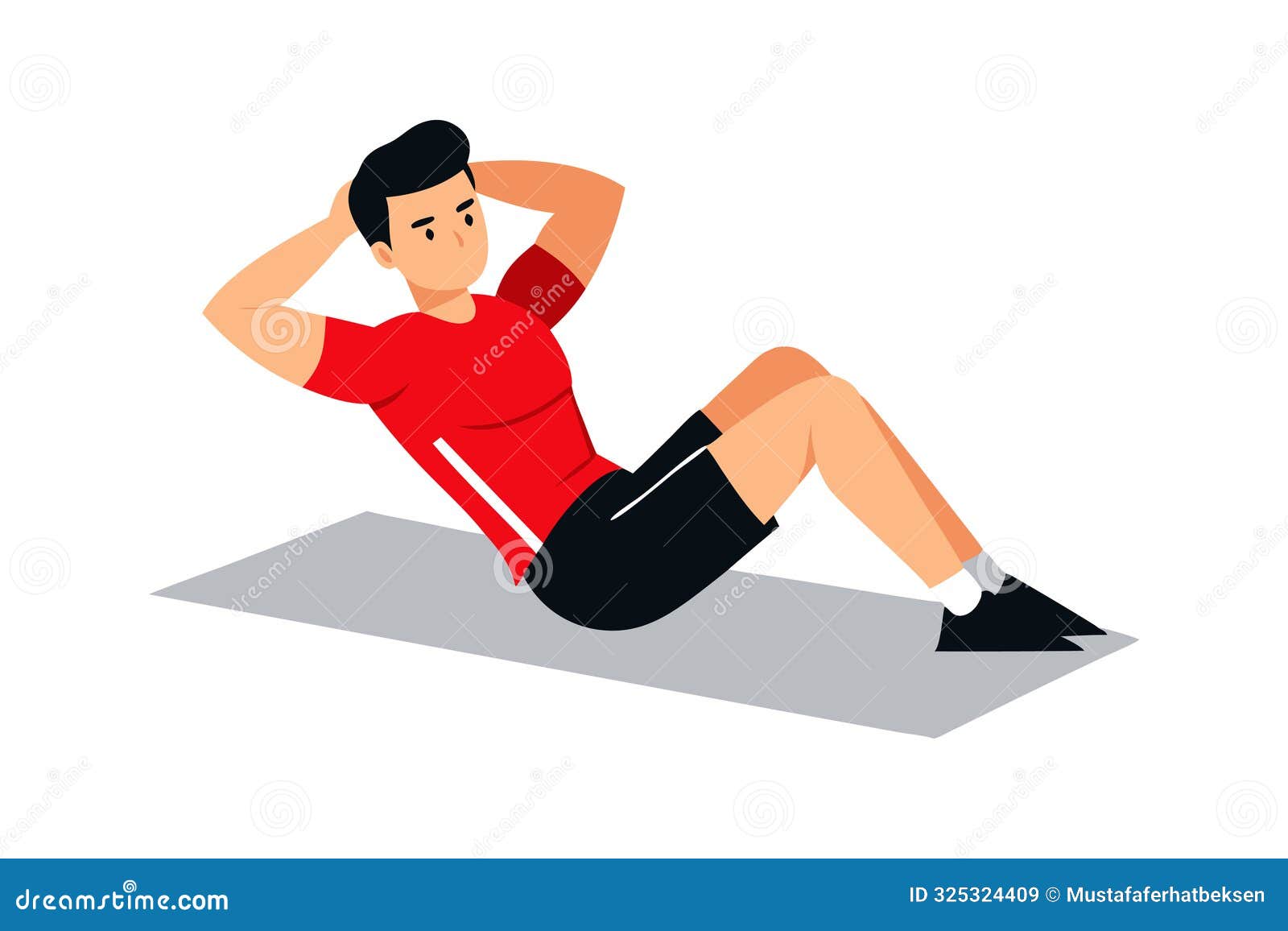 Illustration of a Man Doing a Sit-up Exercise Stock Illustration ...