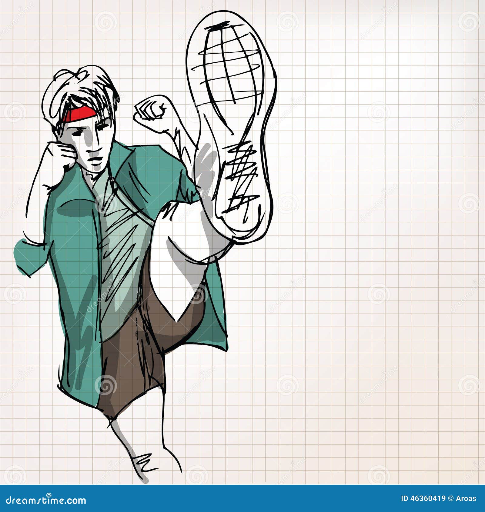 Illustration of Man Doing Stretching Exercises at the Gym Stock Vector ...