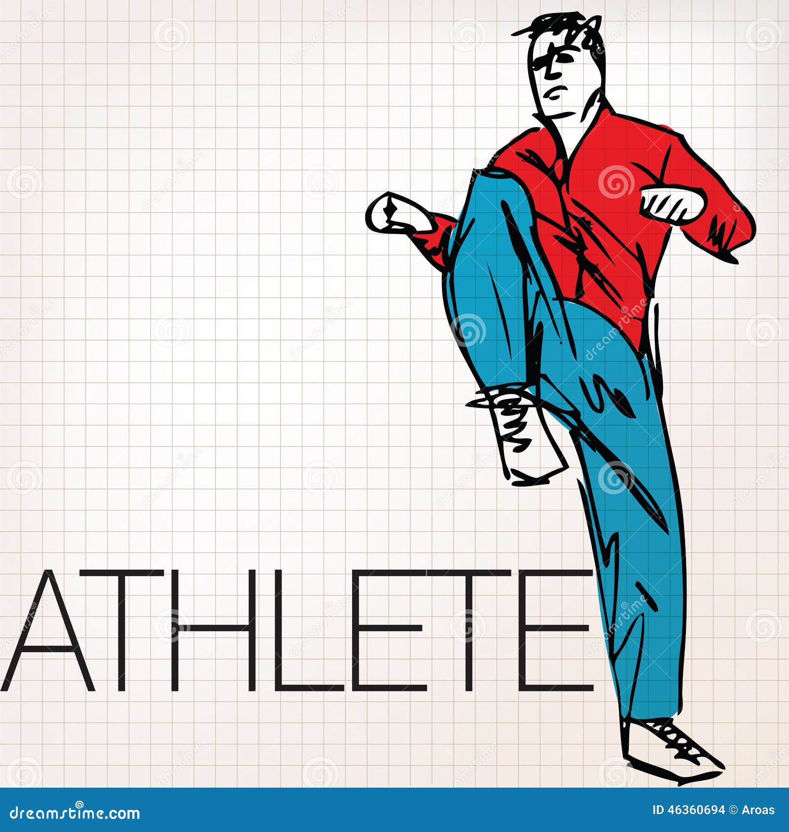 Illustration of Man Doing Stretching Exercises at the Gym Stock Vector ...