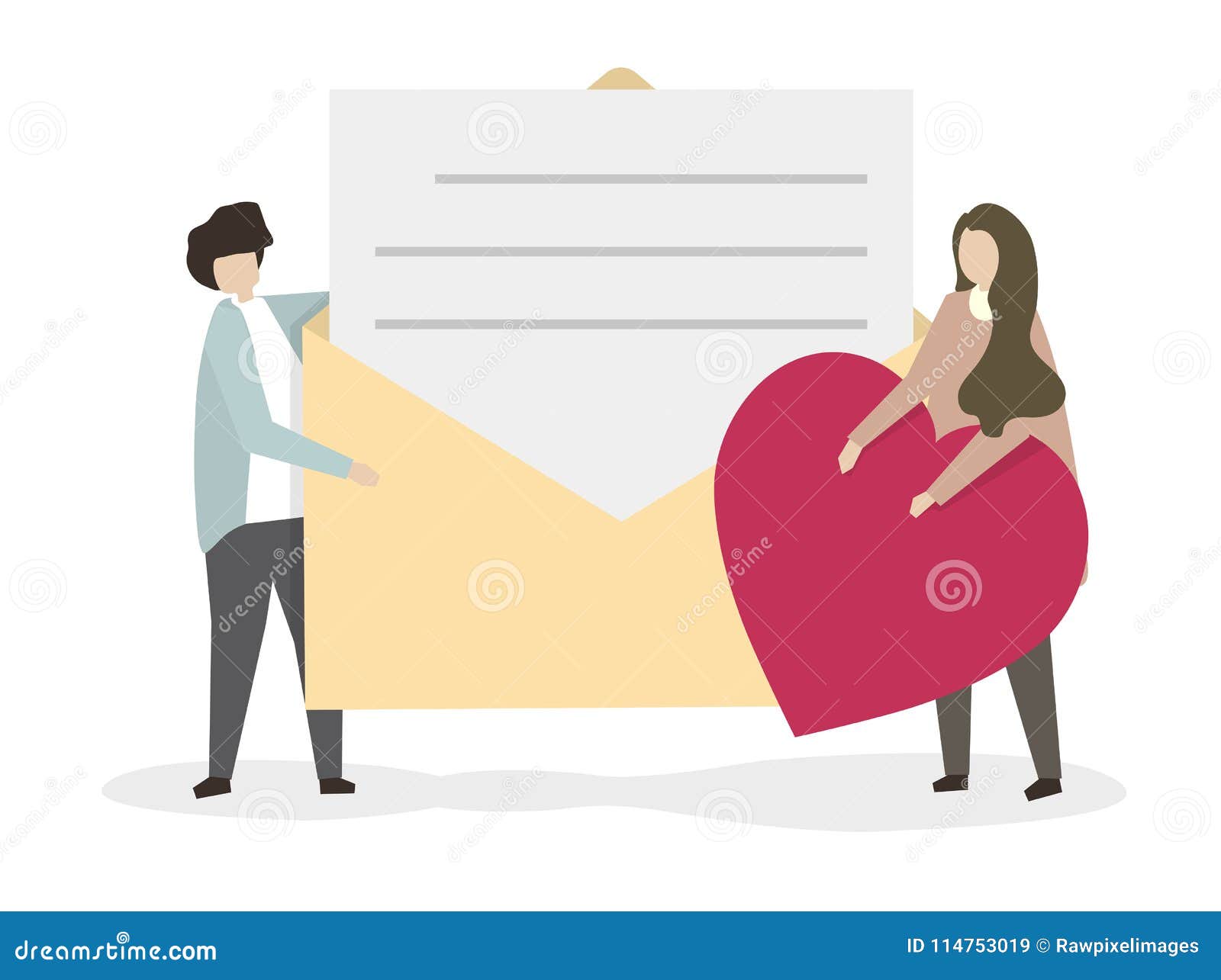 Illustration of a Man Giving a Love Letter Stock Illustration ...