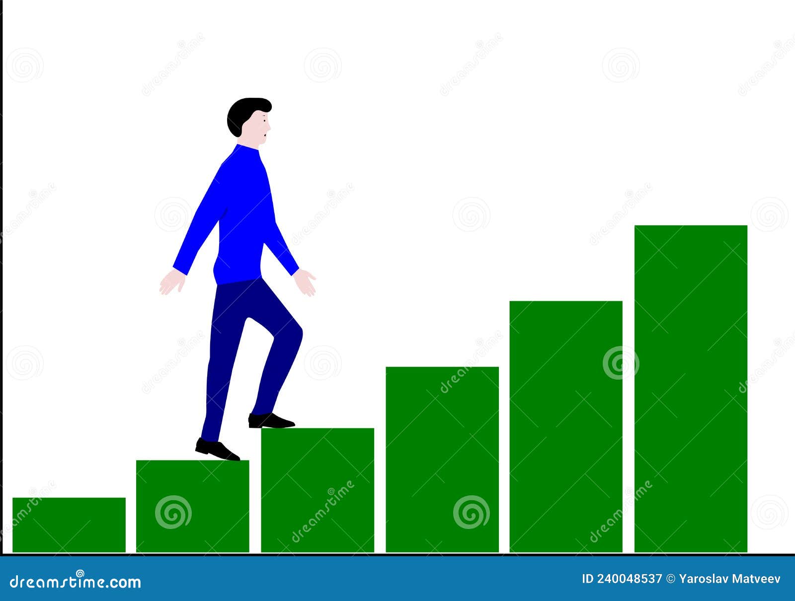 Illustration of a Man Going To Success. Schedule Stock Vector ...