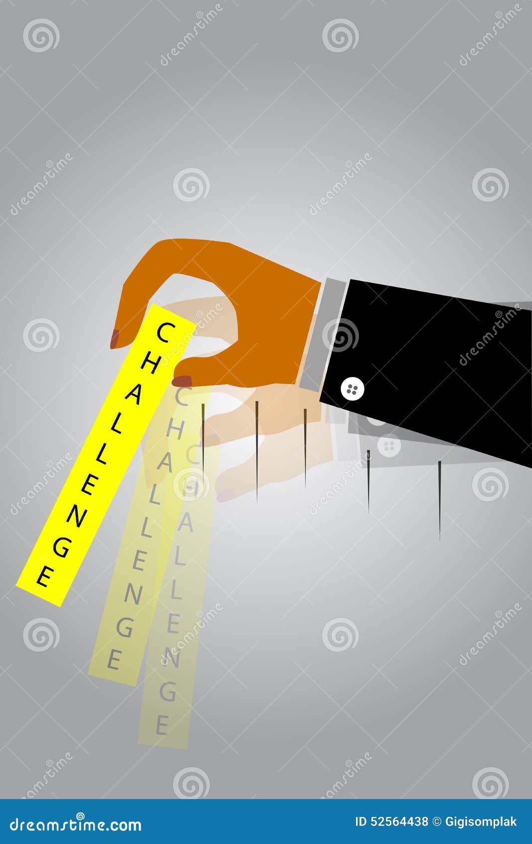 Illustration for Man Hand Take a Challenge Stock Vector - Illustration ...
