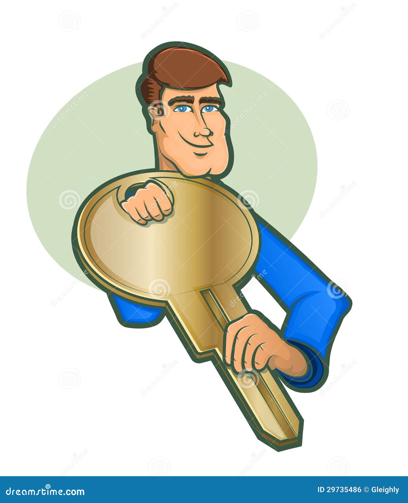 Large Key Character Icon stock vector. Illustration of people - 29735486