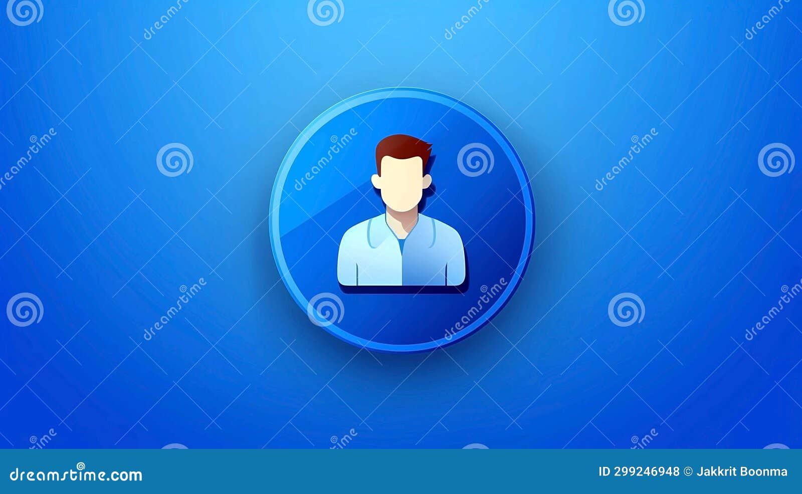 Illustration of a Man Icon on a Blue Background, Generative AI ...