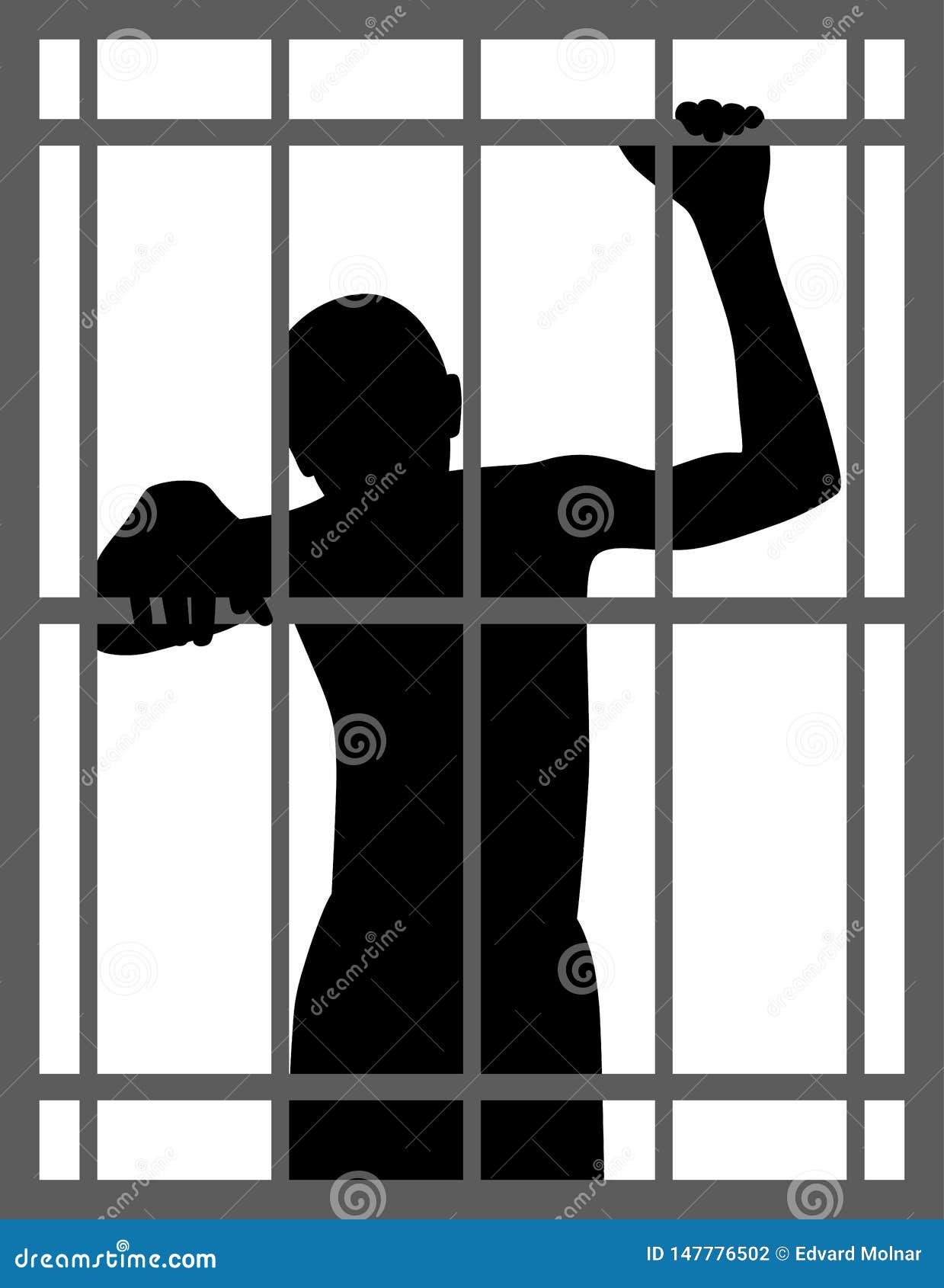Man in jail stock vector. Illustration of black, convict - 147776502