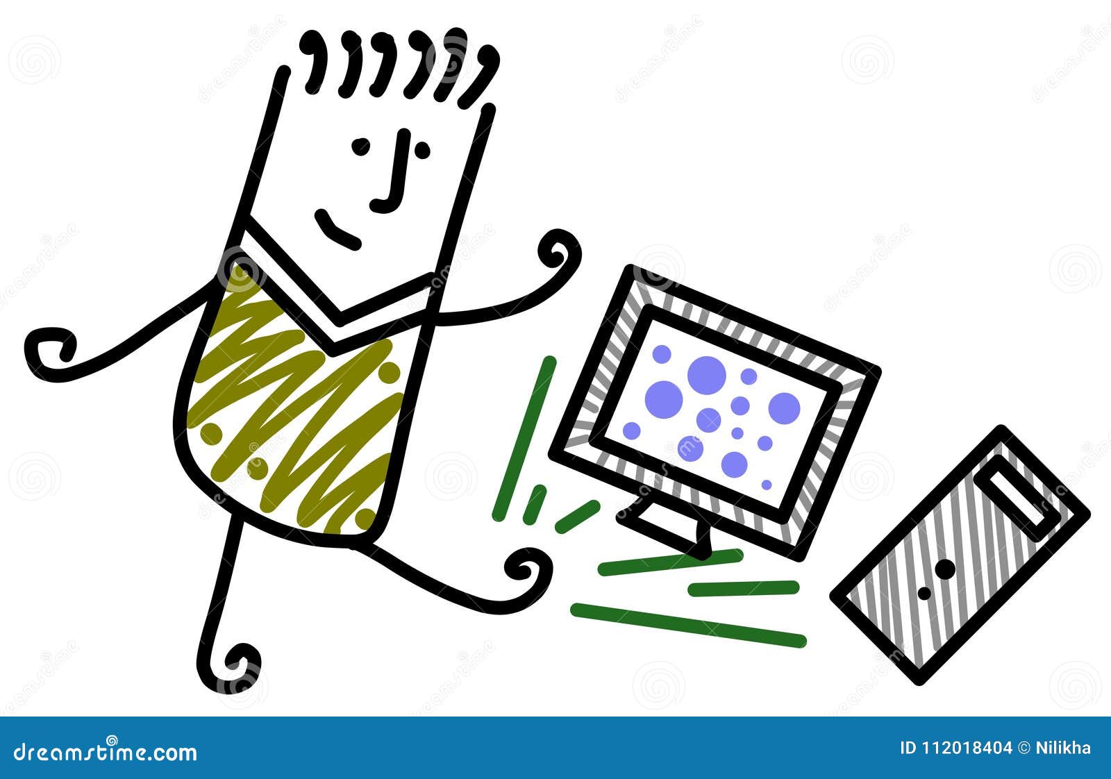 Pc kick stock illustration. Illustration of computer - 112018404