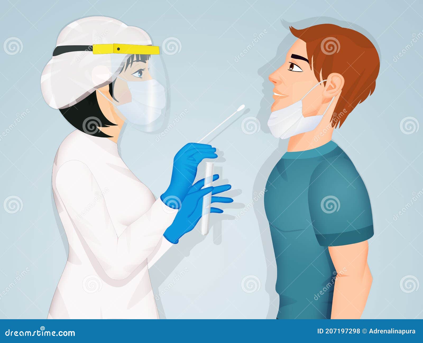 Illustration of Man Makes the Swab Test Stock Illustration ...