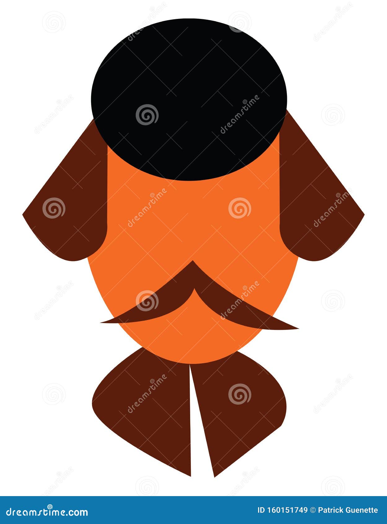 A Man with Mustacho Vector or Color Illustration Stock Vector ...