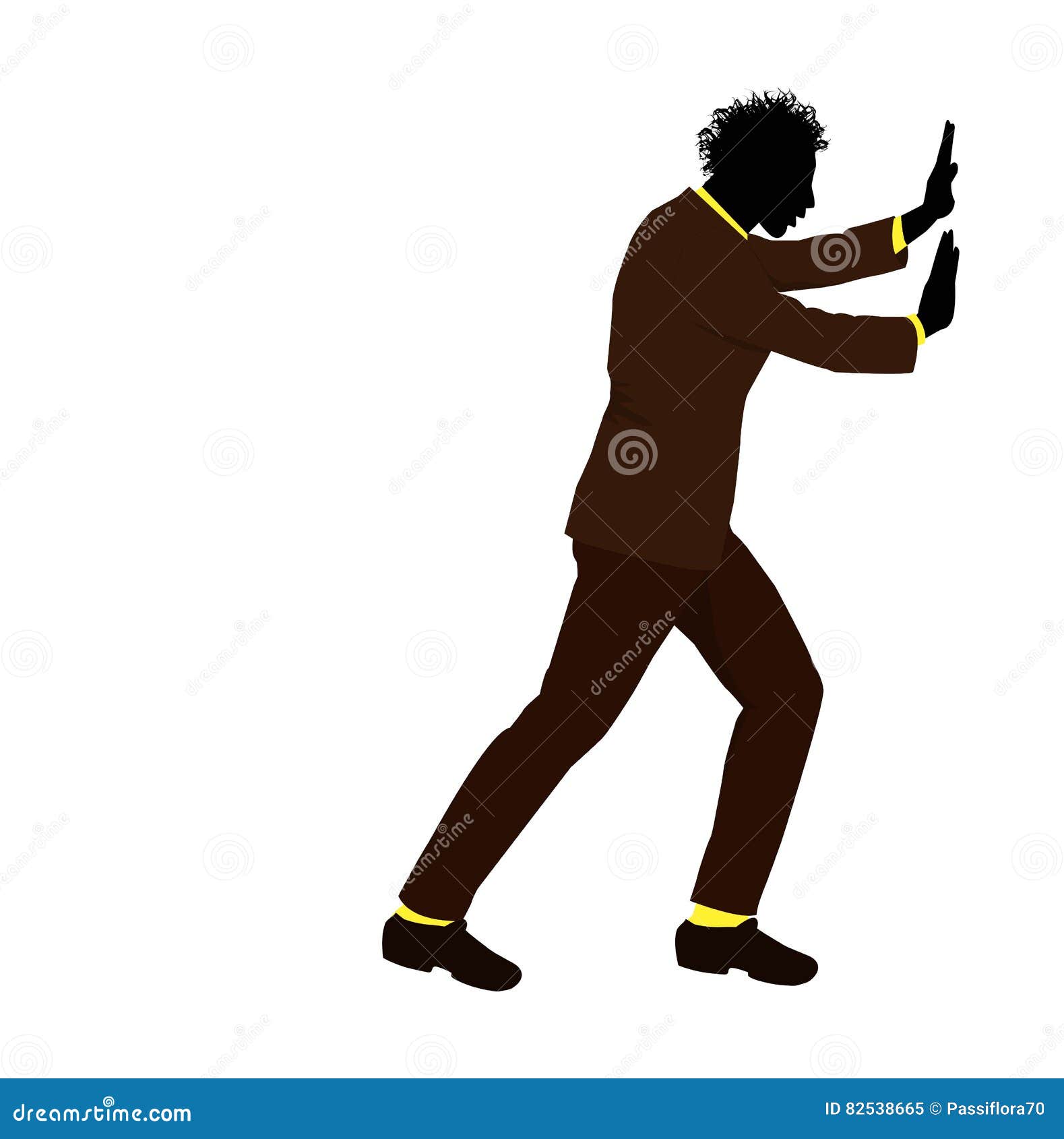 Illustration of Man Pushing Stock Vector - Illustration of force, push ...