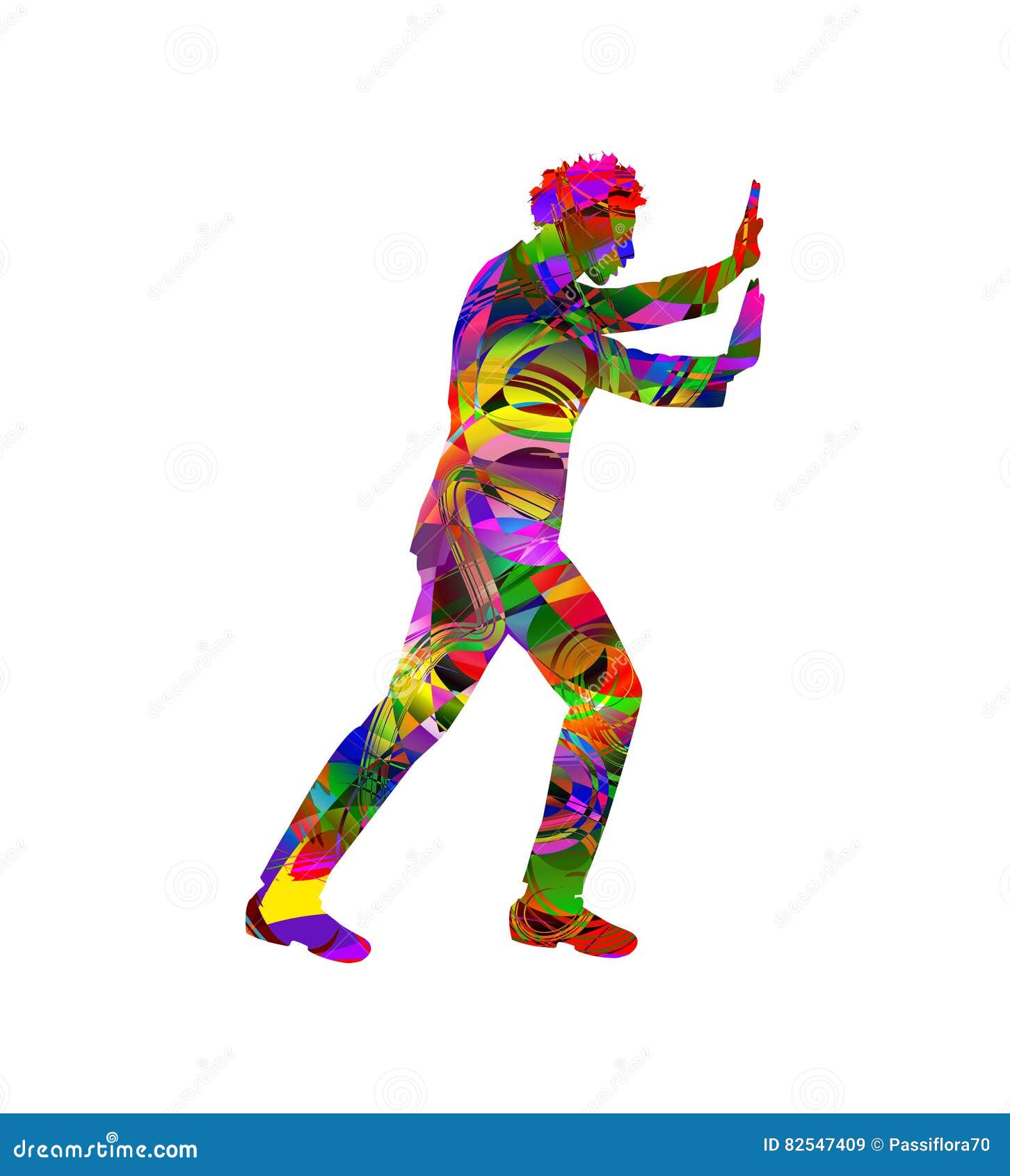 Illustration of Man Pushing Stock Vector - Illustration of pushing ...