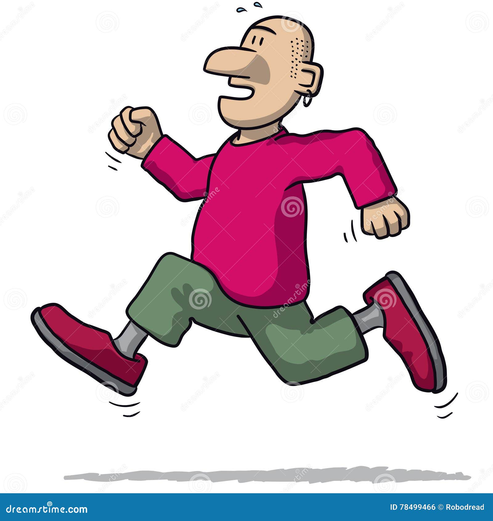 Illustration of a Man Running Stock Vector - Illustration of cartoon ...