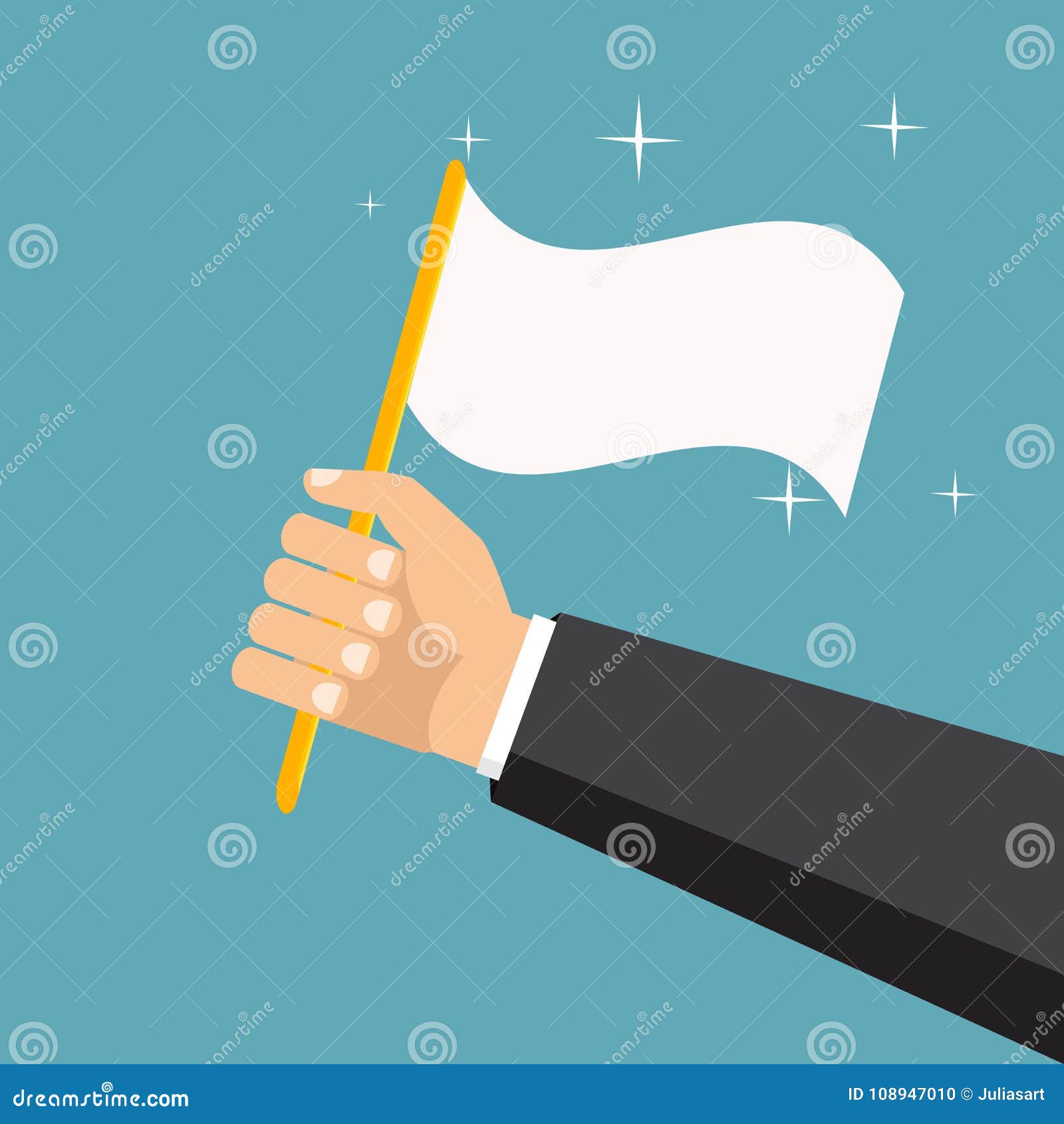 Man`s Hand Holding a Flag. Illustration Stock Illustration ...
