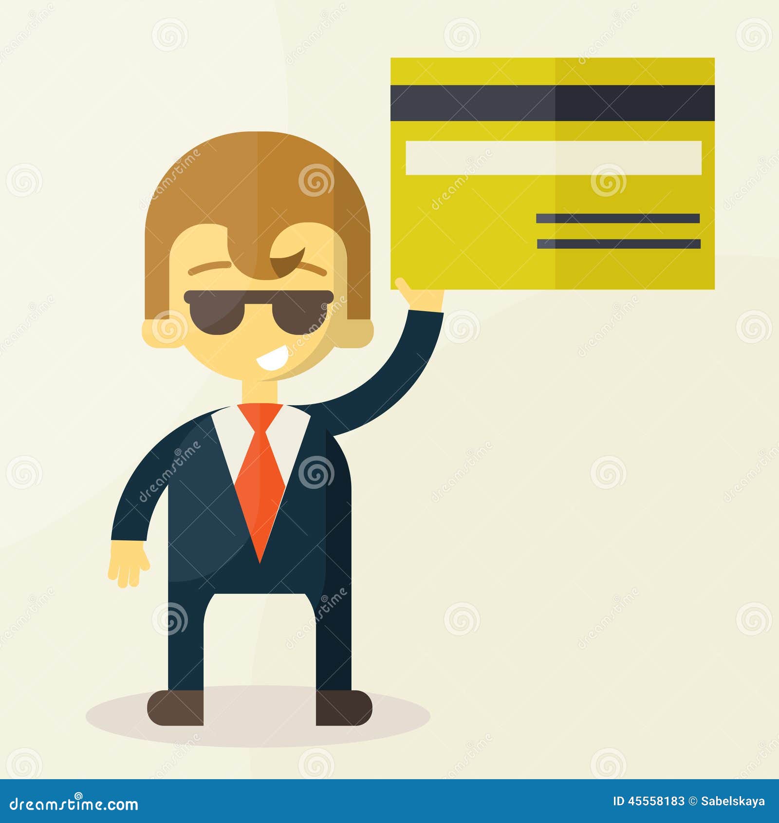 Illustration of Man Showing Credit Card Stock Vector - Illustration of ...