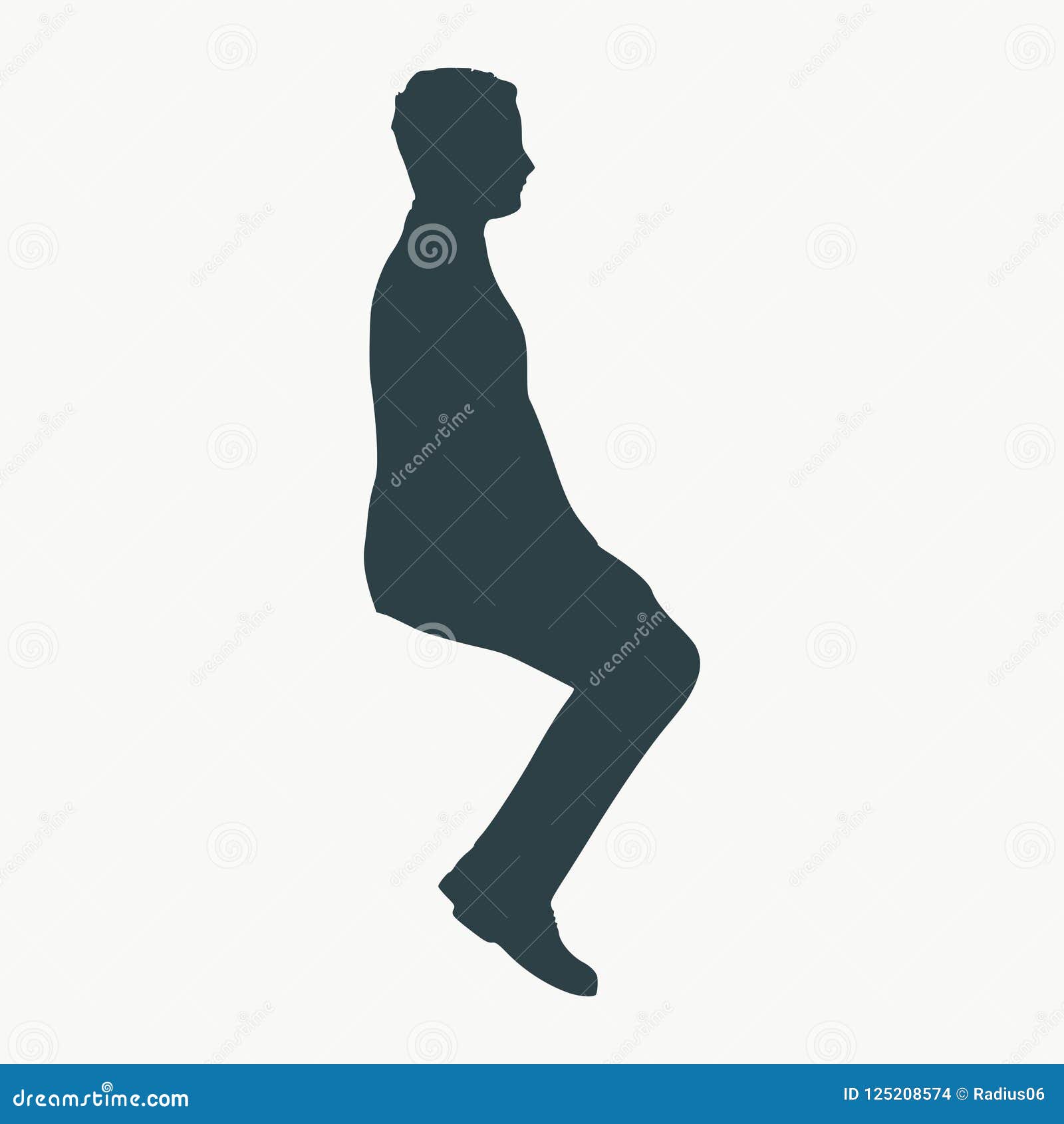 Sitting man silhouette stock vector. Illustration of school - 125208574